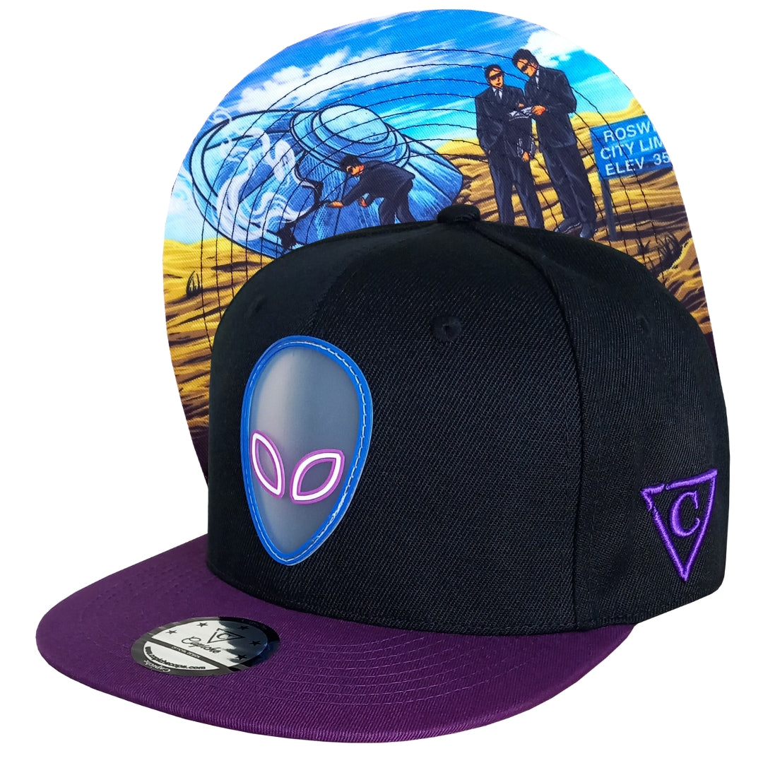 UFO Crash Snapback - Black/Purple & Clear Rubber | CAPICHE CAPS