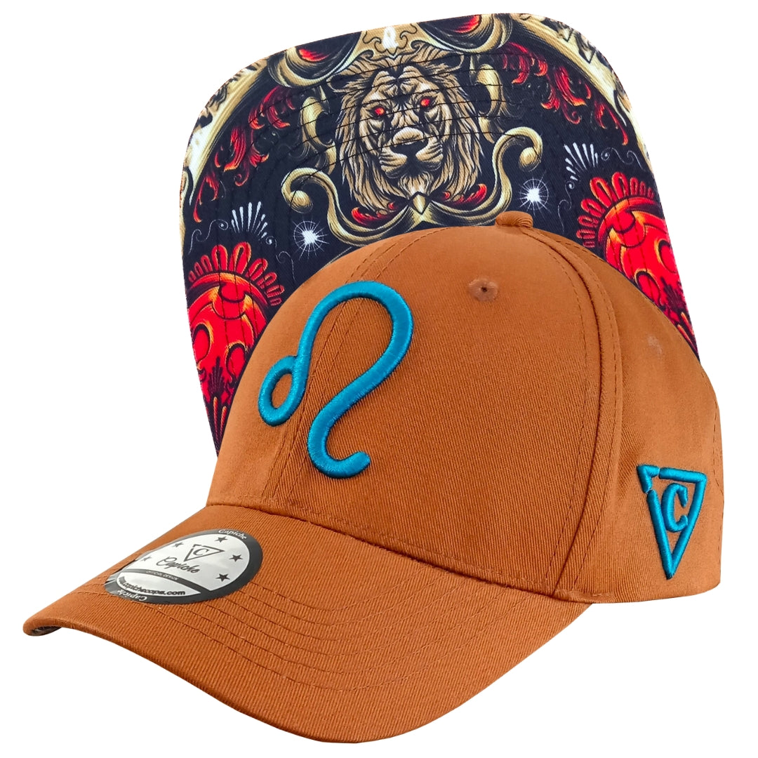 Zodiac Leo Curved Baseball Cap - Rust Brown/Orange | CAPICHE CAPS