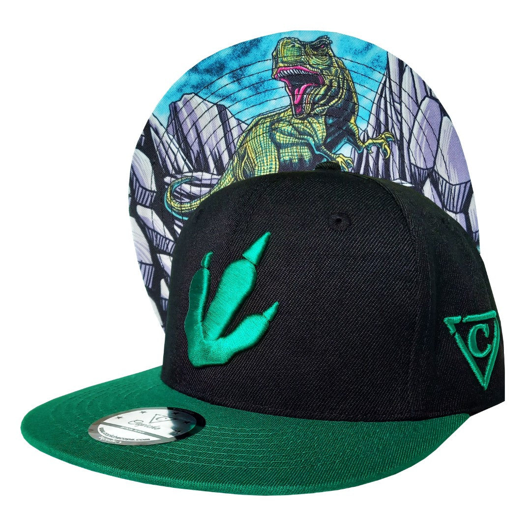 T-rex Snapback - Black/Green | CAPICHE CAPS