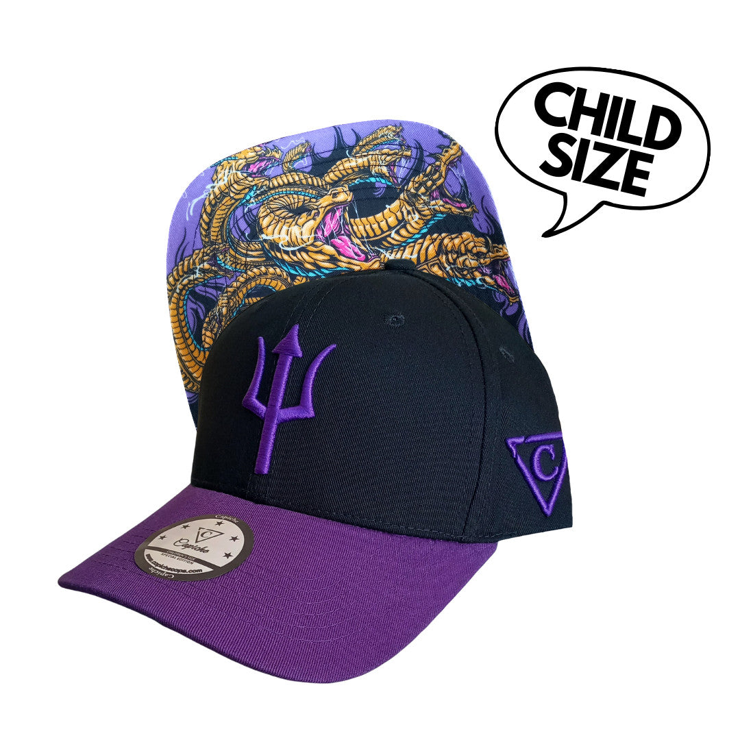 Hydra Curved Cap Child Size - Black/Purple | CAPICHE CAPS