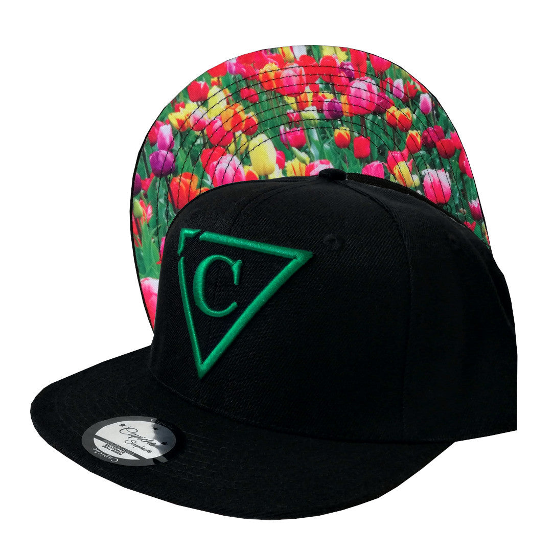 Tulip Field Snapback - Black | CAPICHE CAPS