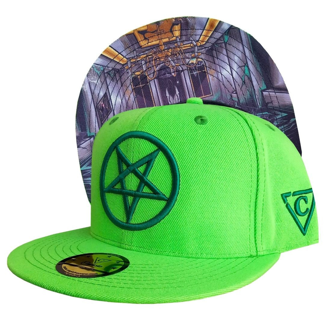Cursed Mansion Snapback - Neon Green | CAPICHE CAPS